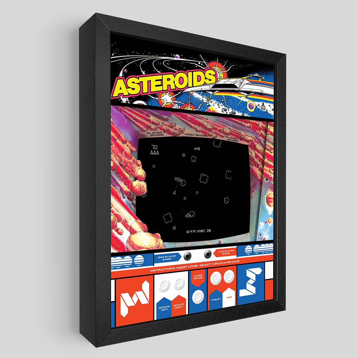Asteroids Arcade Shadowbox Art | Artovision