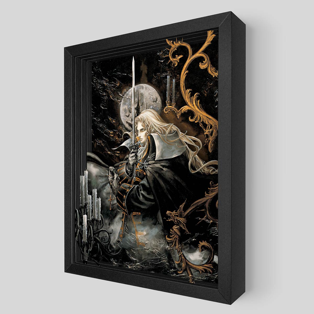 Castlevania SOTN Alucard Portrait Shadowbox Art | Artovision